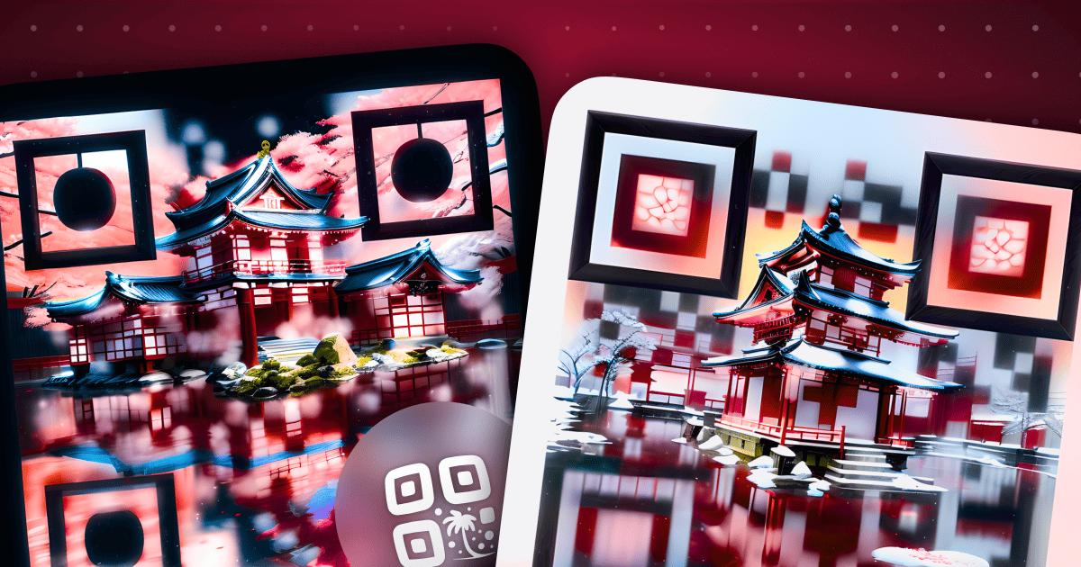 Snowy Red Temple - QR Code Art Generator | Examples
