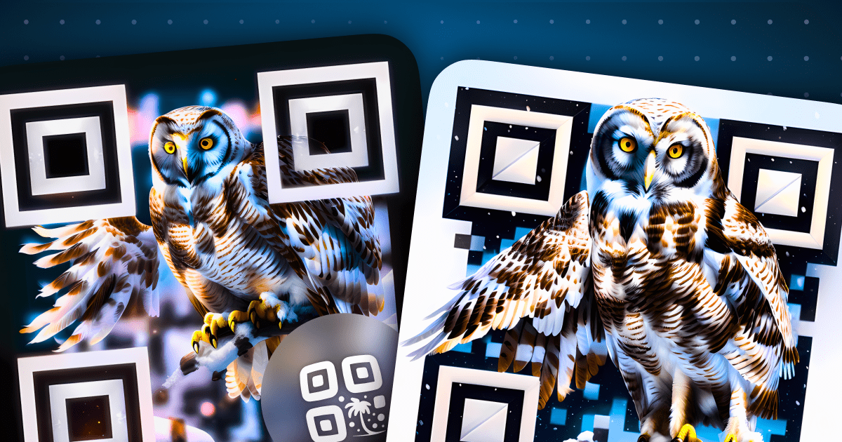 겨울 눈부리 부엉이 - 예술적 QR 코드 만들기 | 예제