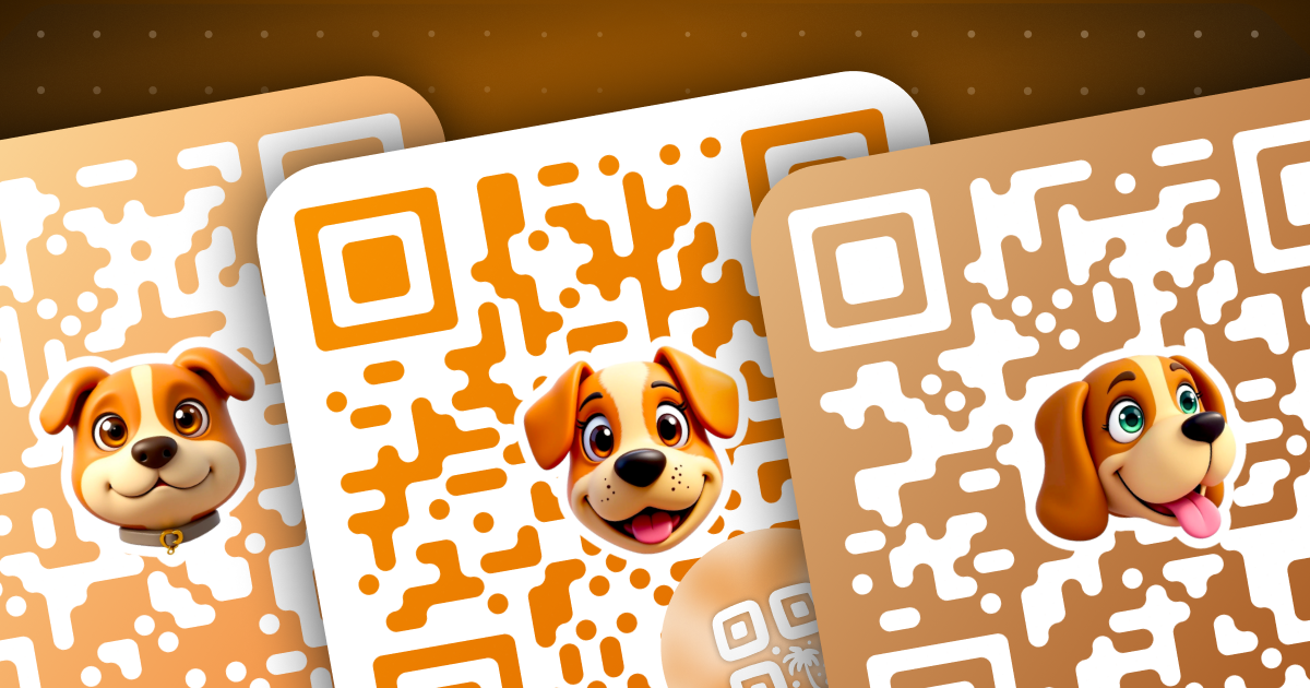 Cute brown dog QR-kode-skabelon | QR Code AI